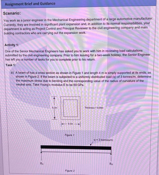 Solved Assignment Brief and Guidance Scenario: You work as a | Chegg.com