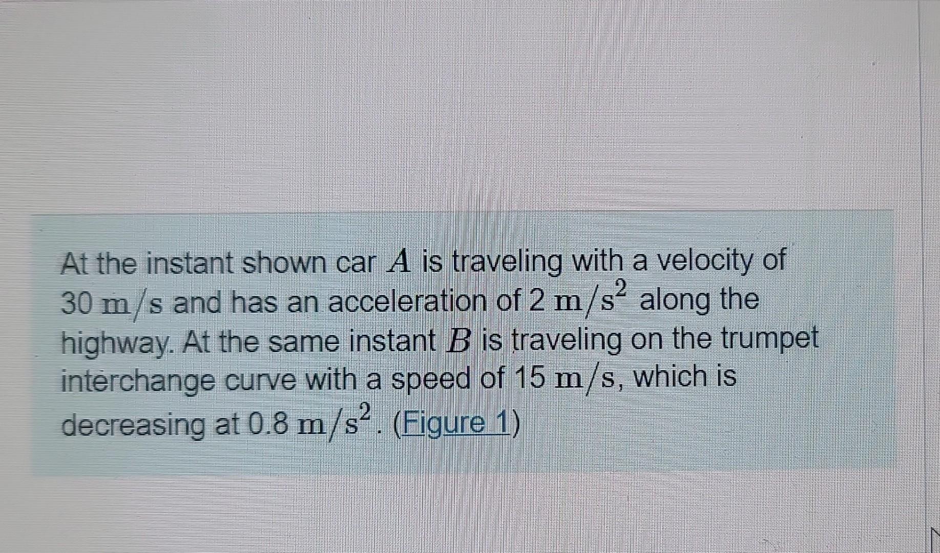 Solved At the instant shown car A is traveling with a | Chegg.com