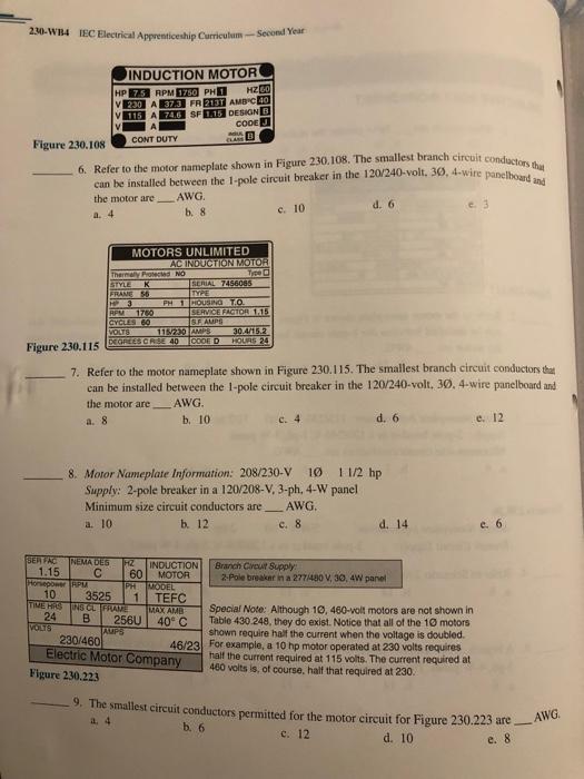 Solved 200-W14 IEC Electrical Apprenticeship | Chegg.com