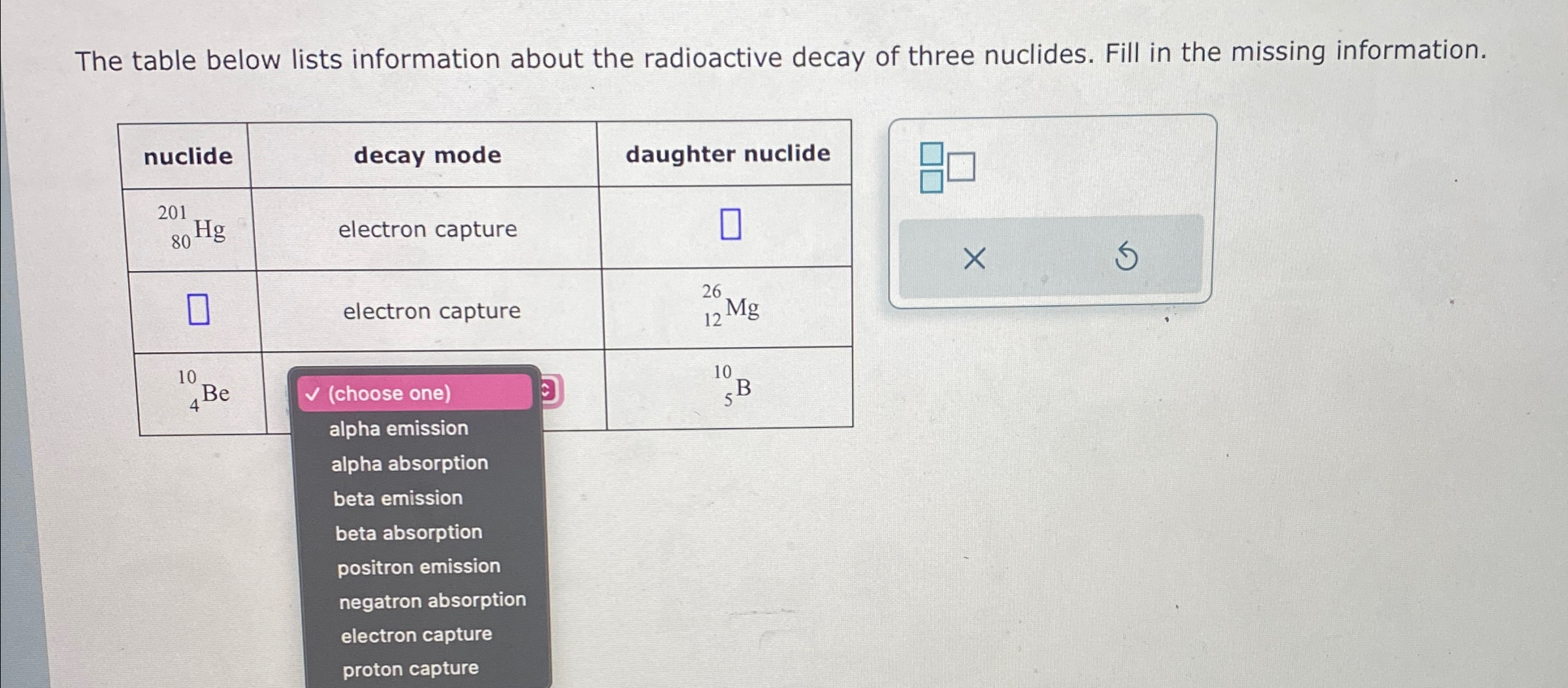 Solved The table below lists information about the | Chegg.com