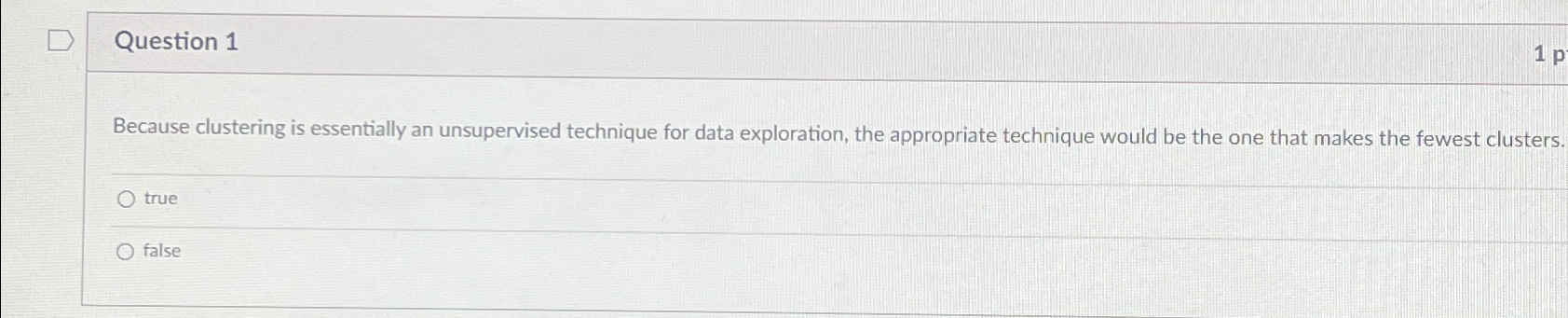 Solved Question 1because Clustering Is Essentially An 1076