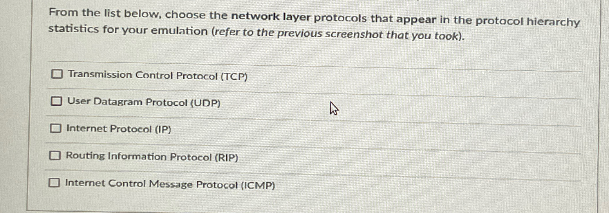 Solved From the list below, choose the network layer | Chegg.com