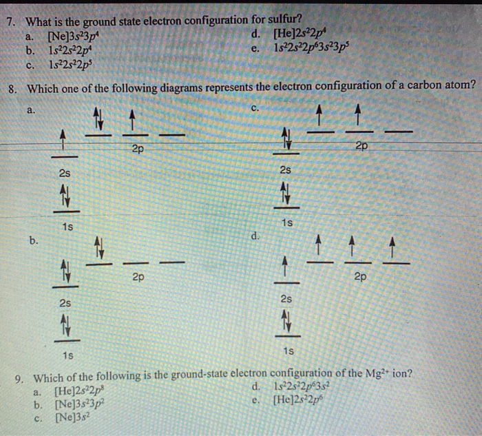 Solved 7. What is the ground state electron configuration | Chegg.com