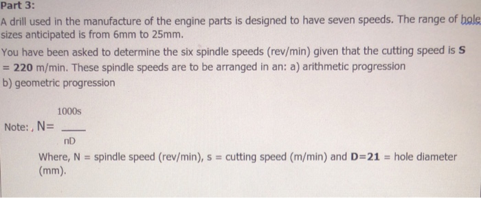 Solved A drill used in the manufacture of the engine parts | Chegg.com