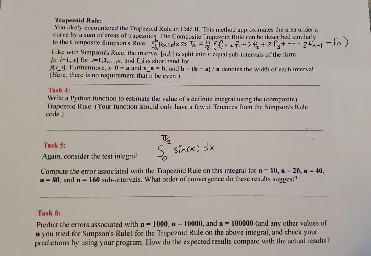 Solved Trapezoid Rule: You likely encountered the Trapezoid | Chegg.com
