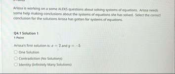 Solved Arissa is working on a some ALEKS questions about | Chegg.com