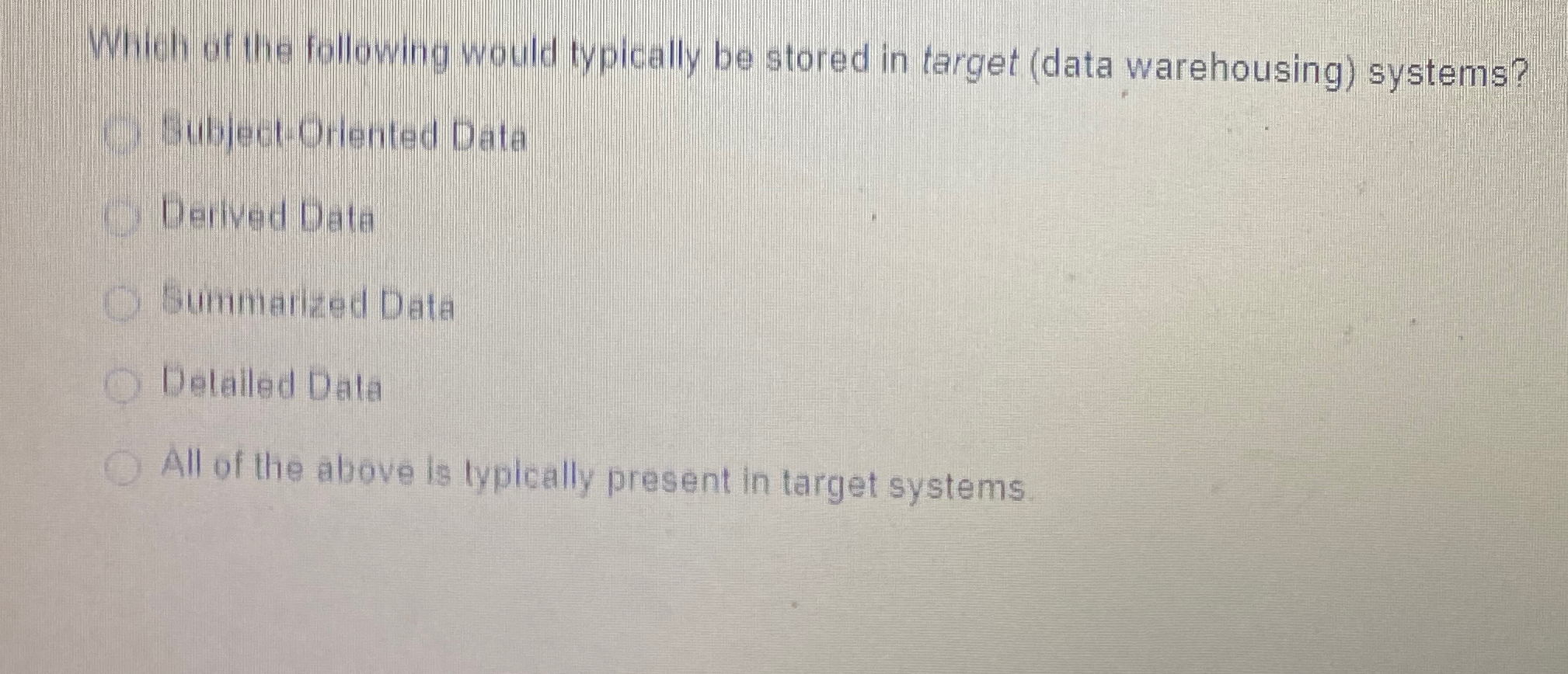 Solved Which of the following would typically be stored in | Chegg.com