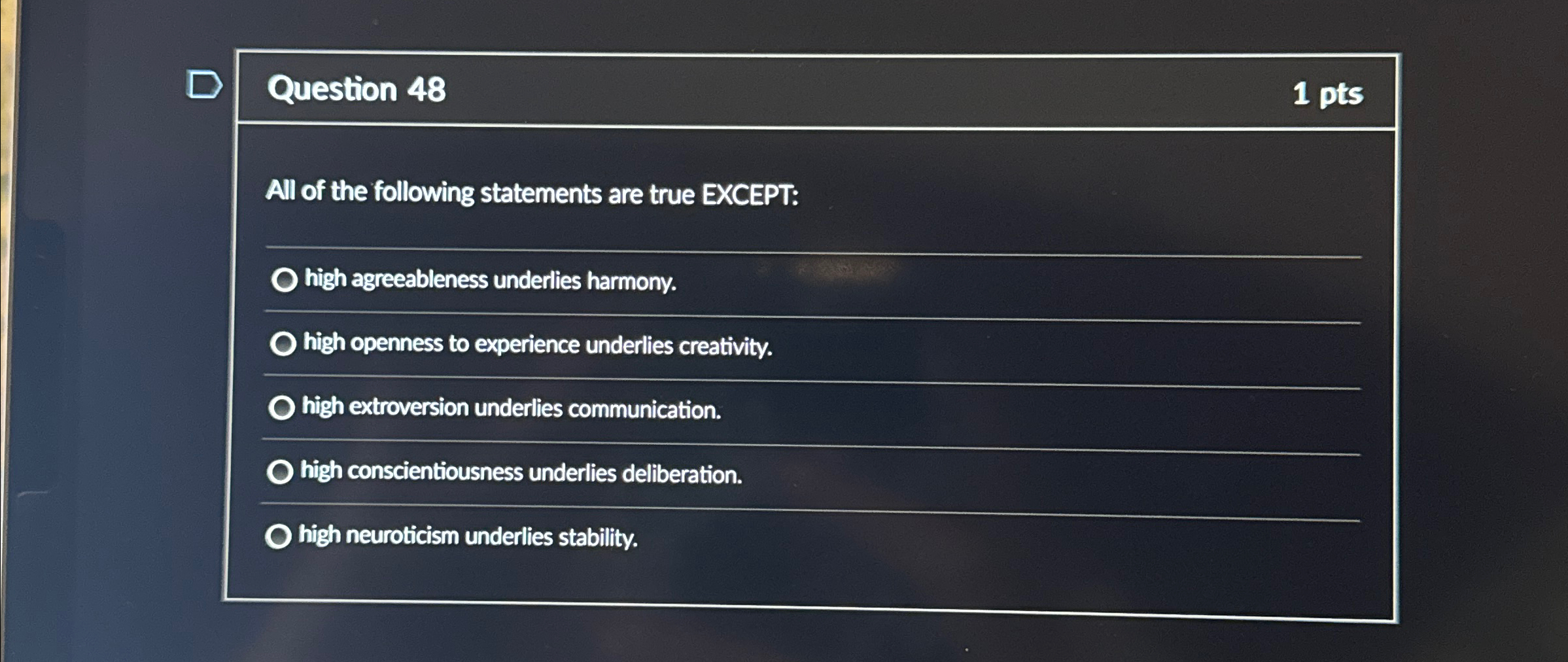 Solved Question 481 ﻿ptsAll of the following statements are | Chegg.com