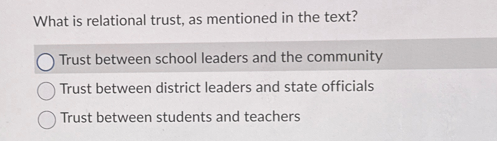 Solved What is relational trust, as mentioned in the | Chegg.com