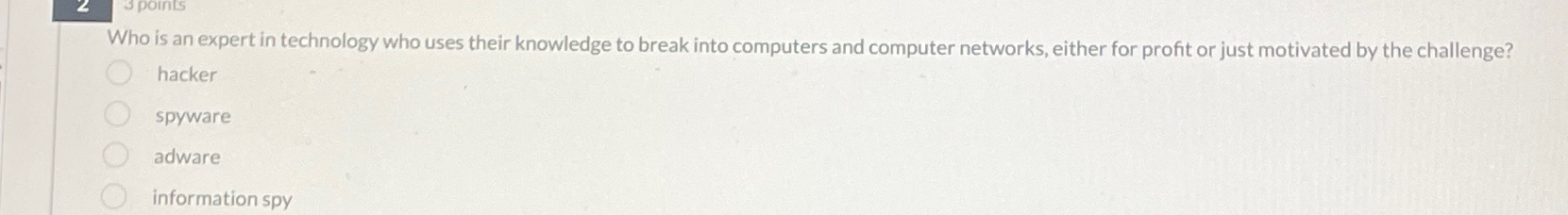 Solved Who is an expert in technology who uses their | Chegg.com