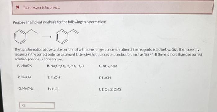 Solved x Your answer is incorrect. Propose an efficient | Chegg.com