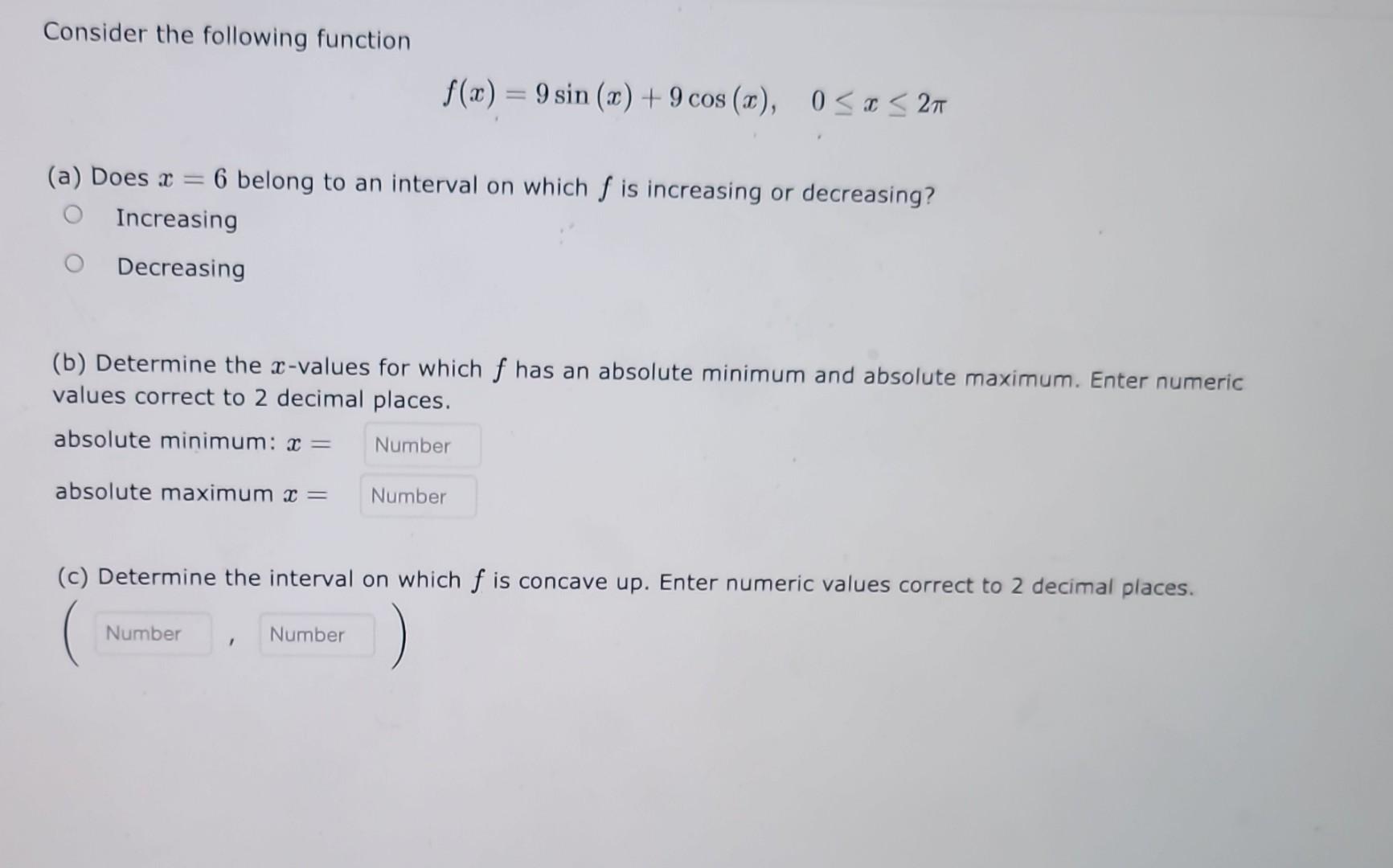 Solved Consider the following function | Chegg.com