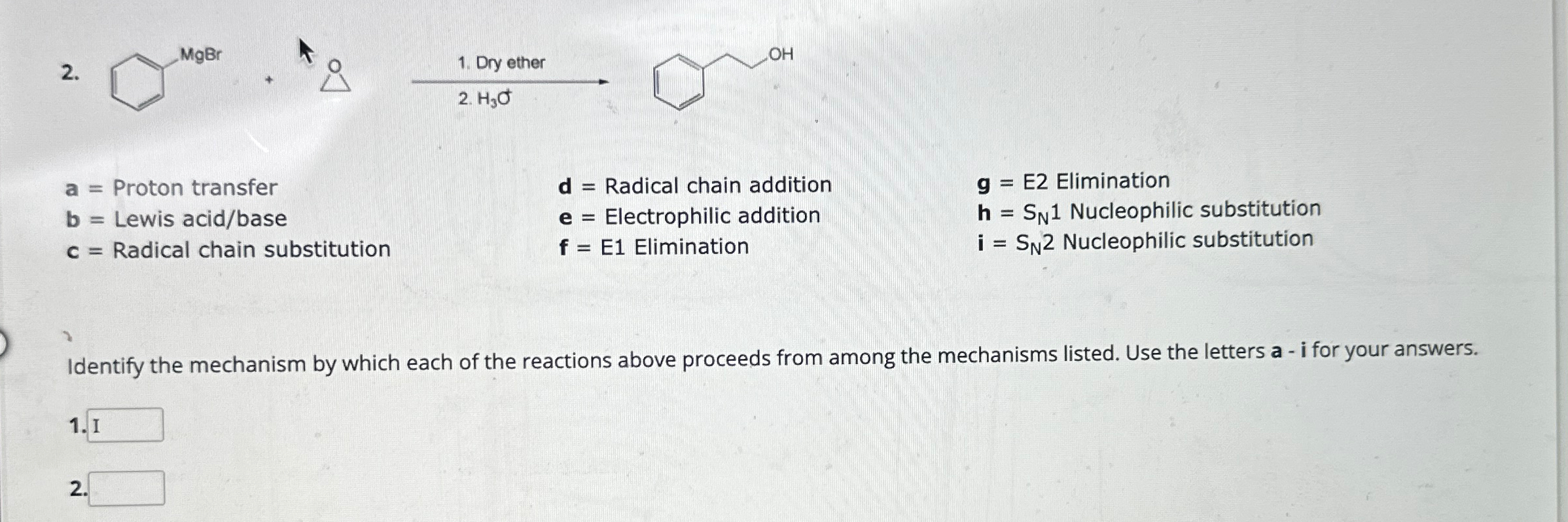 a= ﻿Proton transferd = ﻿Radical chain additiong=E2 | Chegg.com
