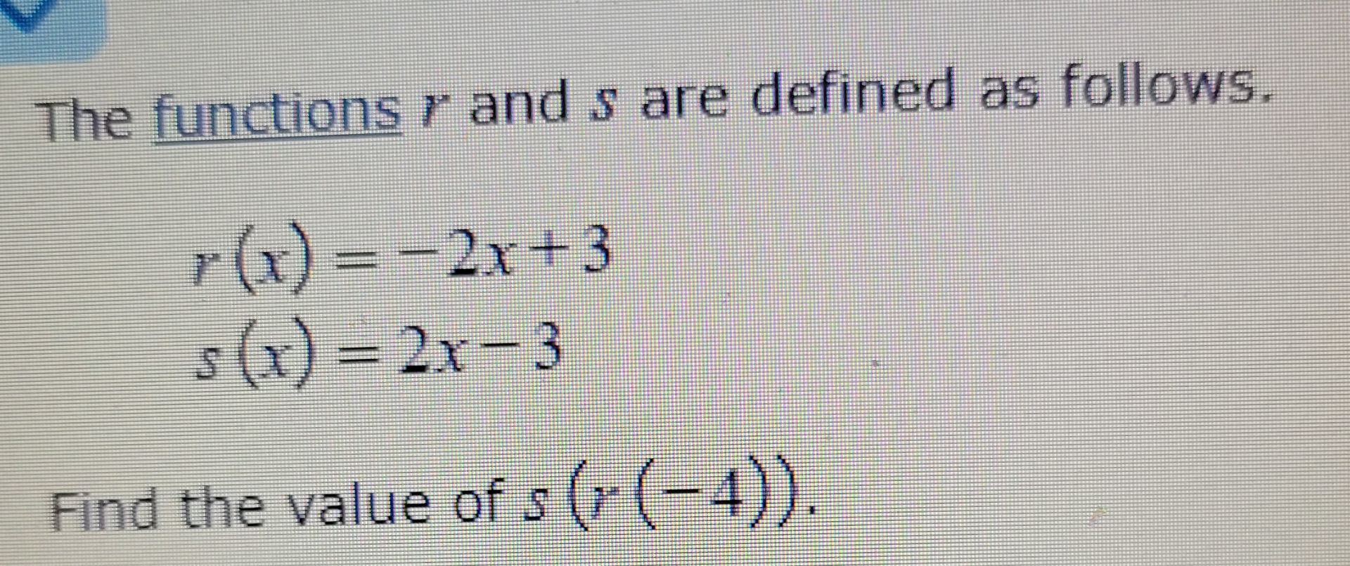 Solved The functions r ﻿and s ﻿are defined as | Chegg.com