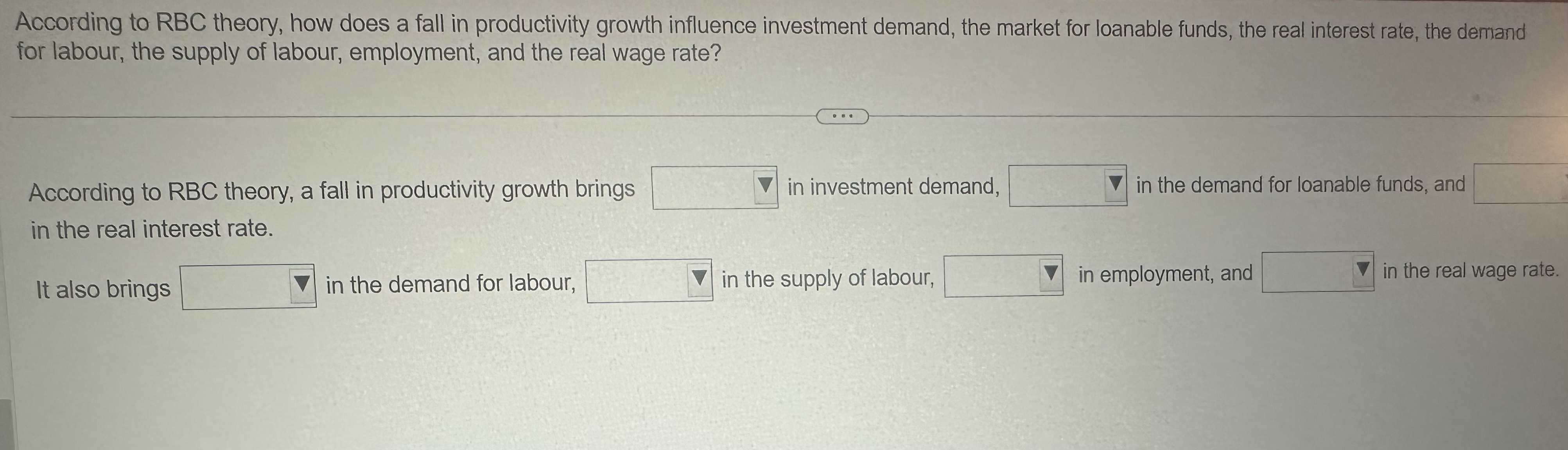 Solved According to RBC theory, how does a fall in | Chegg.com