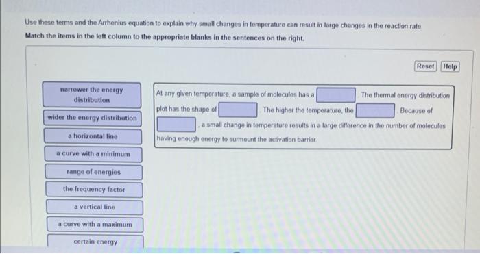 Solved Use these terms and the Arrhenius equation to explain | Chegg.com