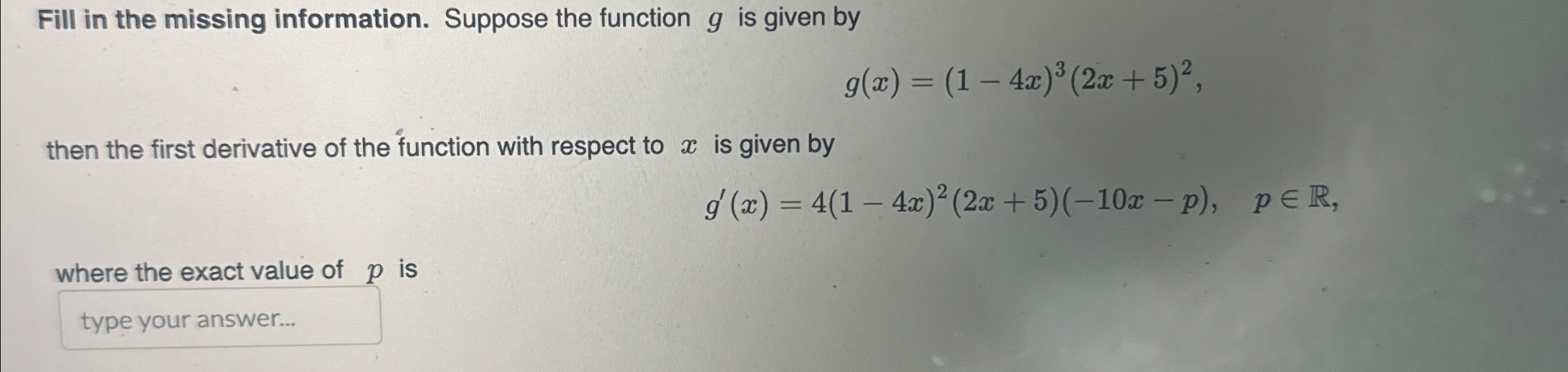 Solved Fill in the missing information. Suppose the function | Chegg.com