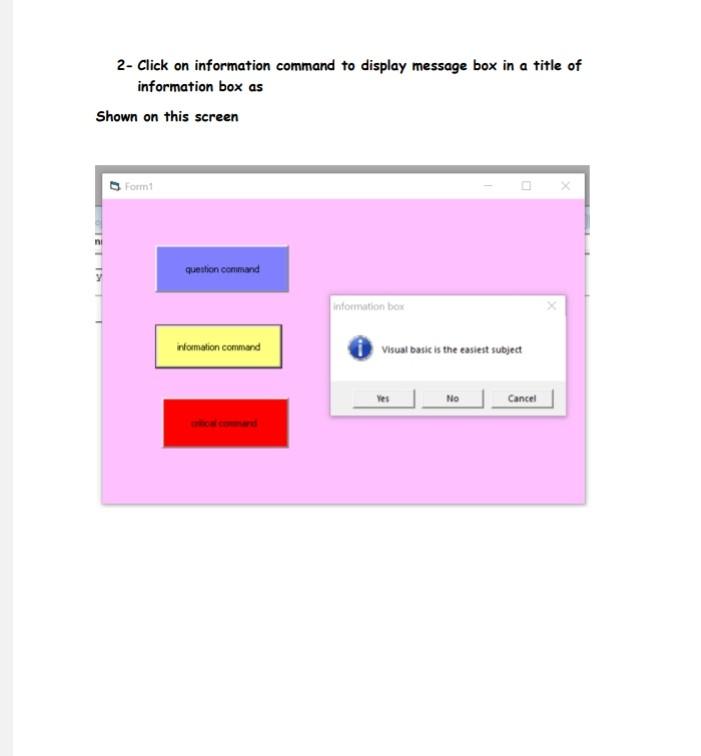 Solved 2 Click On Information Command To Display Message
