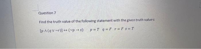 Solved Find the truth value of the following statement with | Chegg.com