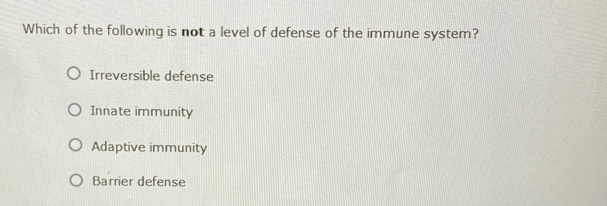 Solved Which of the following is not a level of defense of | Chegg.com