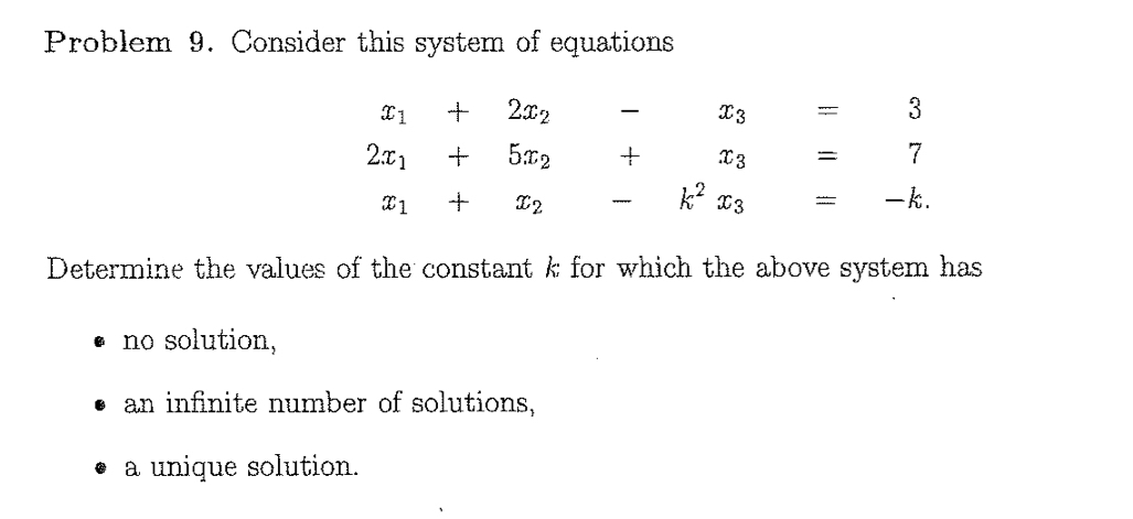 Solved Problem 9. ﻿Consider this system of | Chegg.com