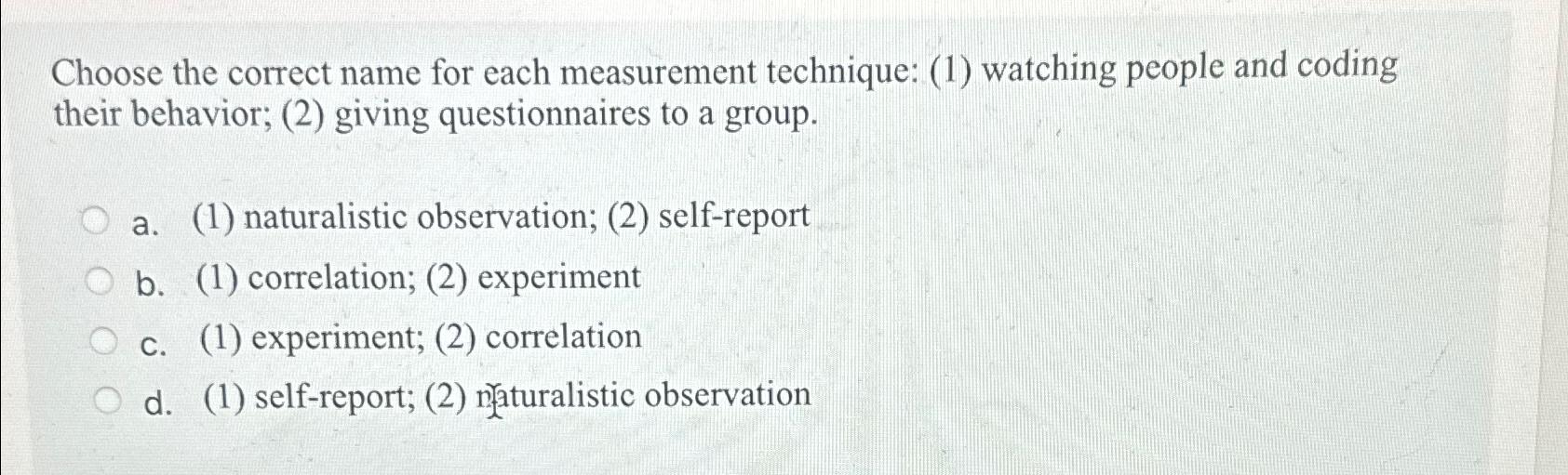 Solved Choose the correct name for each measurement | Chegg.com