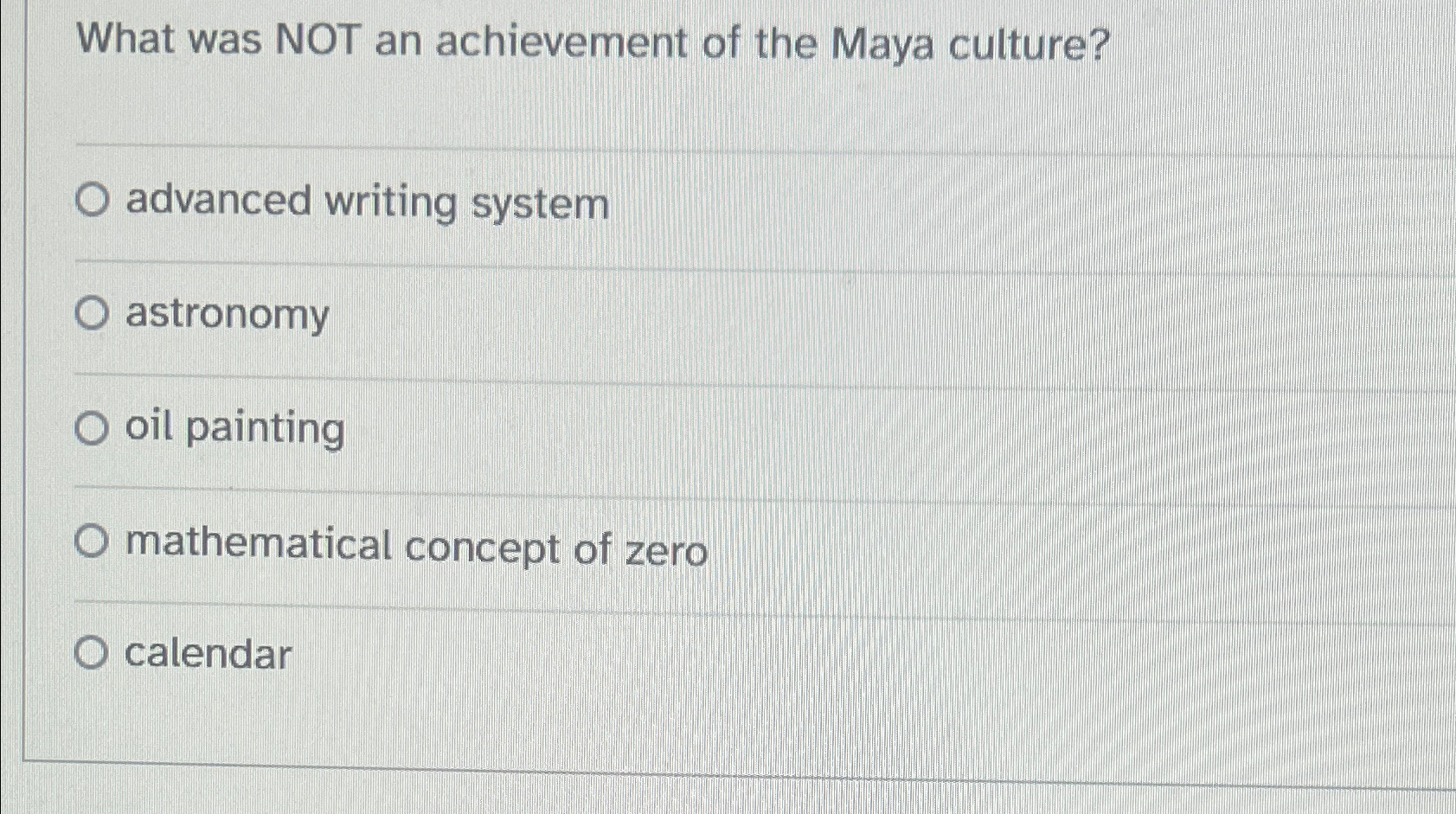 Solved What was NOT an achievement of the Maya | Chegg.com