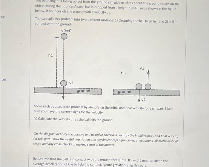 Solved object during the bounce. A steel bathe ground can | Chegg.com