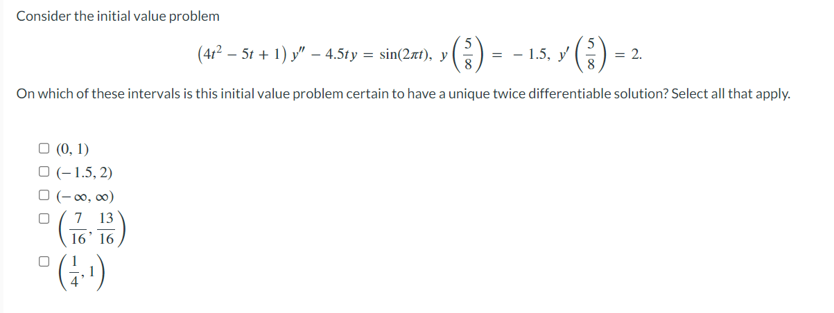 Solved Consider the initial value | Chegg.com