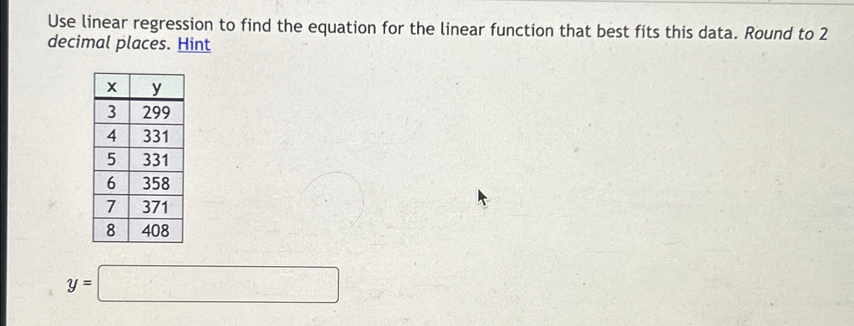 Solved Use linear regression to find the equation for the | Chegg.com Solved Use linear regression to find the equation for the | Chegg.com