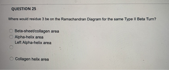 Solved QUESTION 24 The Type II Beta Turn has the following | Chegg.com