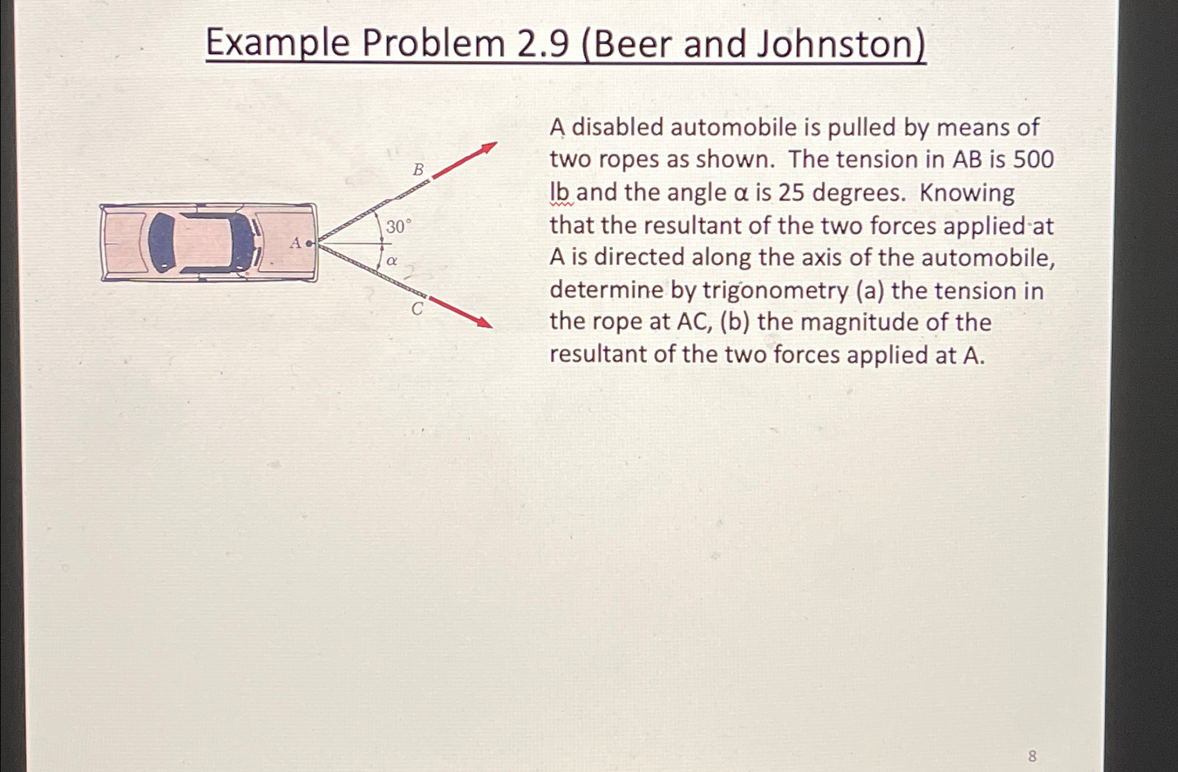 Solved Example Problem 2.9 (Beer and Johnston)A disabled | Chegg.com