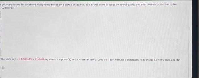 Solved Consider the following data on price (\$) and the | Chegg.com