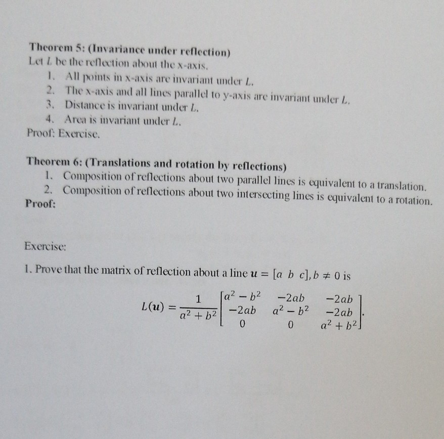 Solved Theorem 5: (Invariance under reflection) Let L be the | Chegg.com