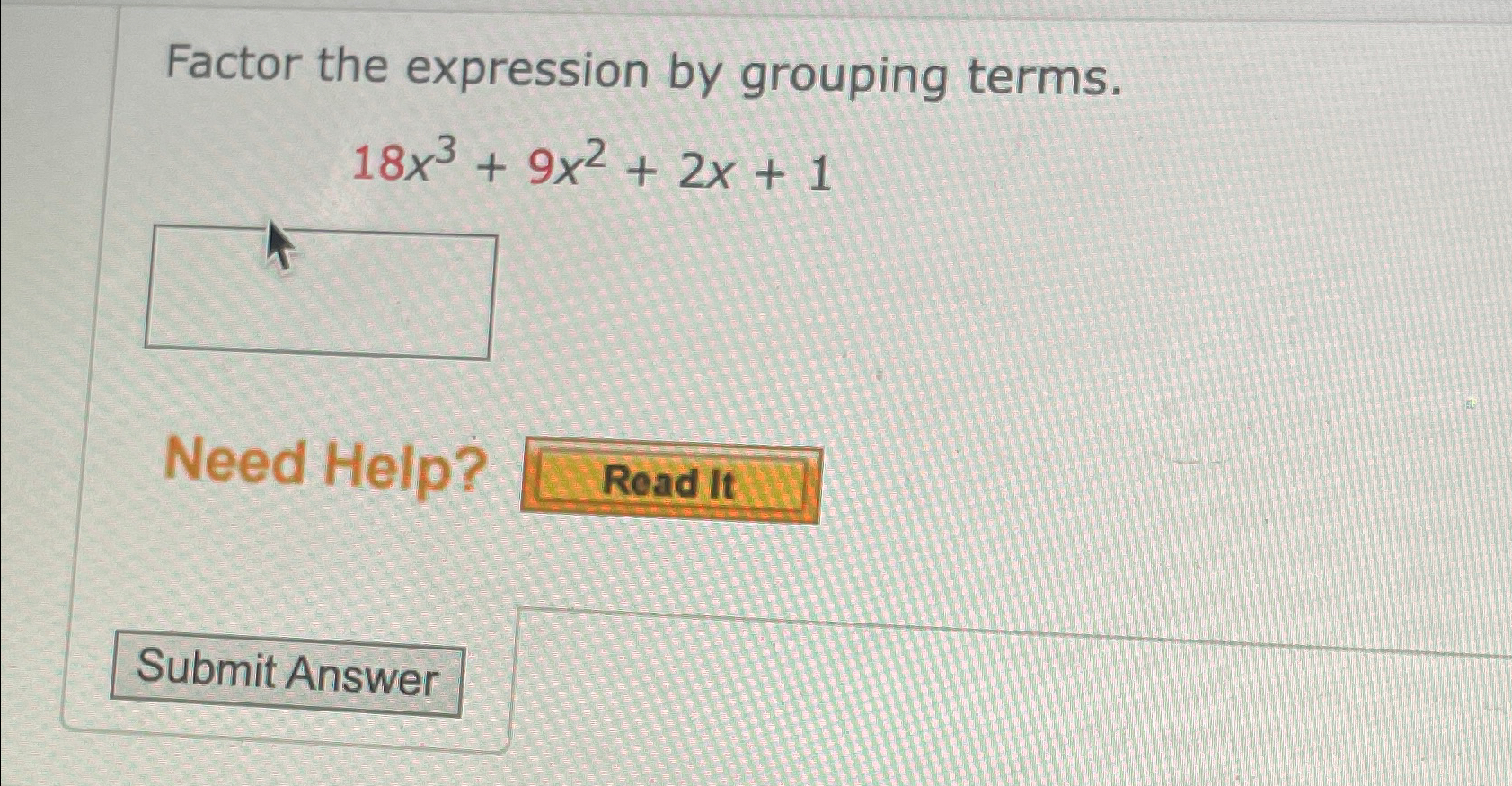 Solved Factor the expression by grouping | Chegg.com