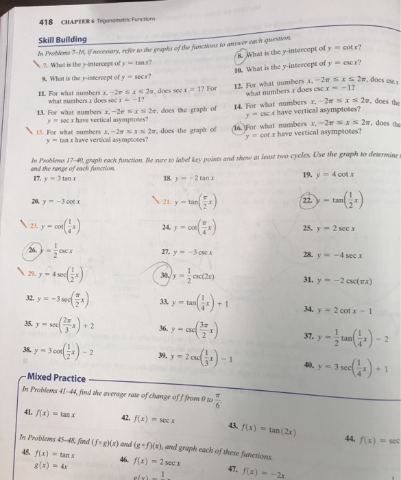 Solved 418 Chapter 6 Trigonometric Functions Skill Building