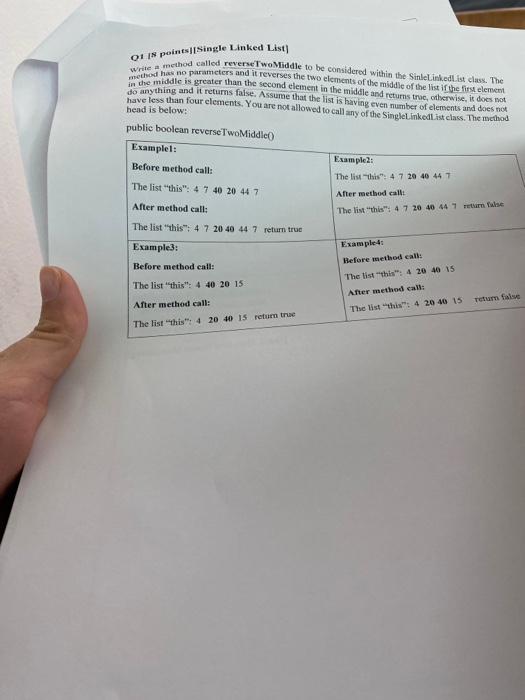 Solved Qi. Soints][Single Linked List] Write a method called | Chegg.com