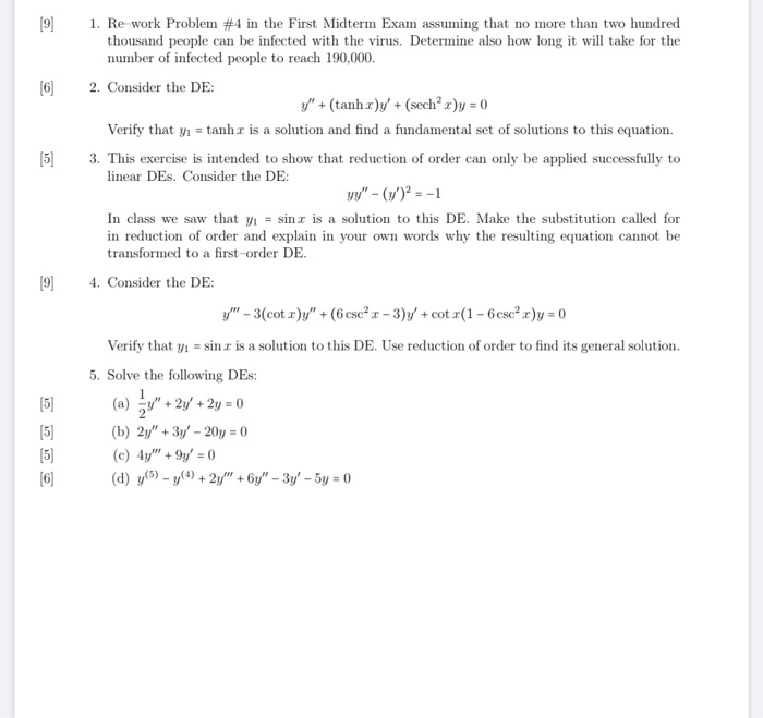 Solved 9 [6] [5] 1. Rework Problem #4 in the First Midterm | Chegg.com