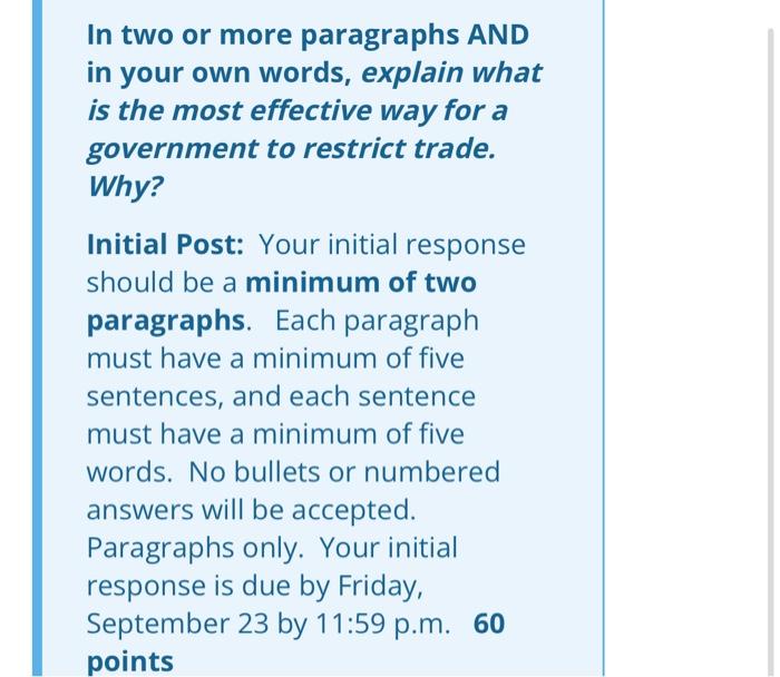 In two or more paragraphs AND in your own words, | Chegg.com