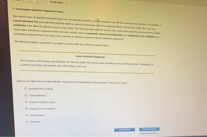 Do No Harm. 1 7. Overlapping Inductive Argument Forms | Chegg.com