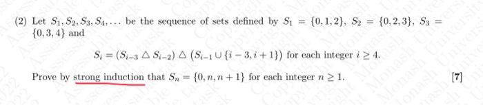 Solved (2) Let S1, S2, S3, S4... be the sequence of sets | Chegg.com