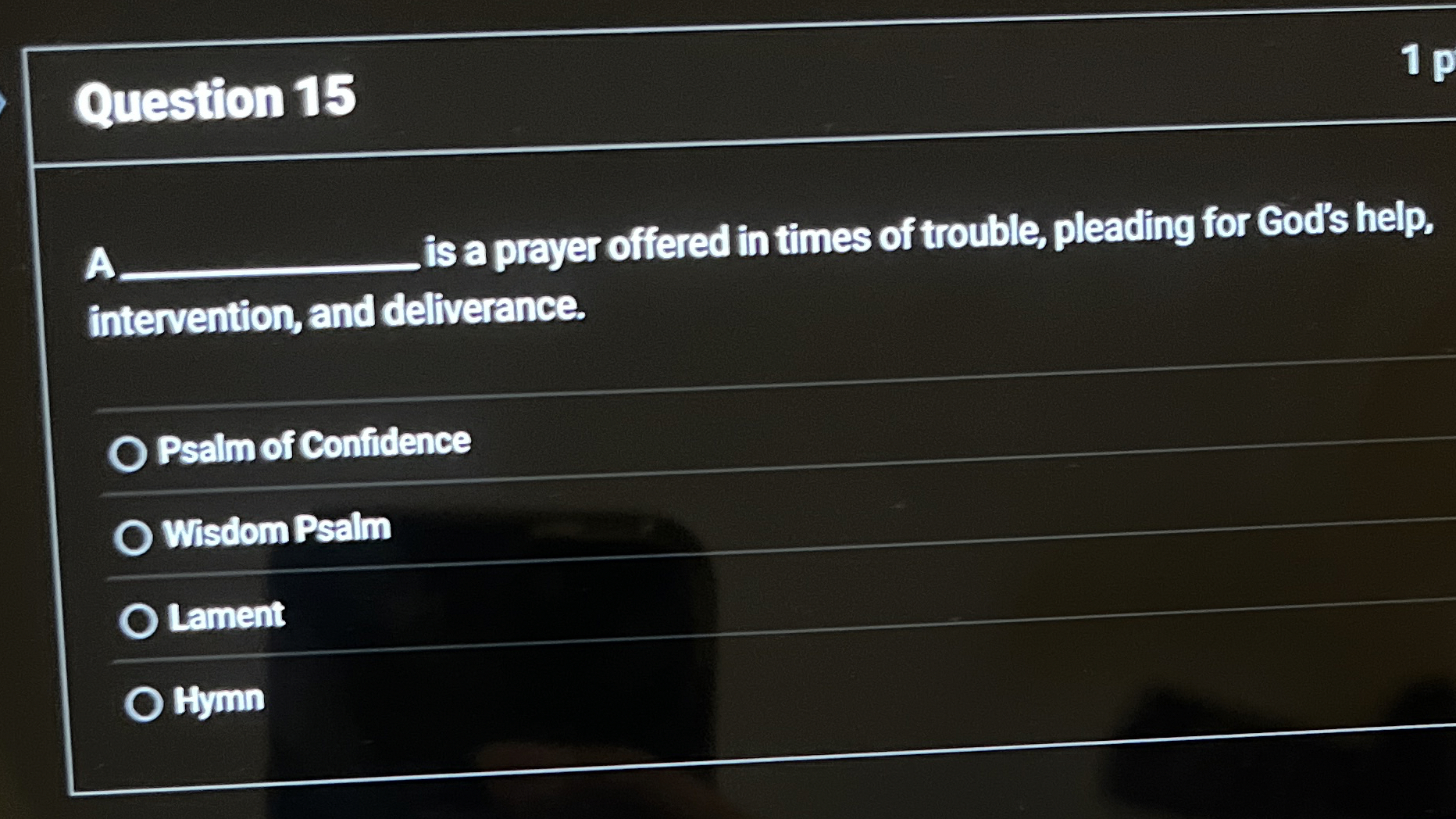 Solved Question 15Ais a prayer offered in times of trouble, | Chegg.com