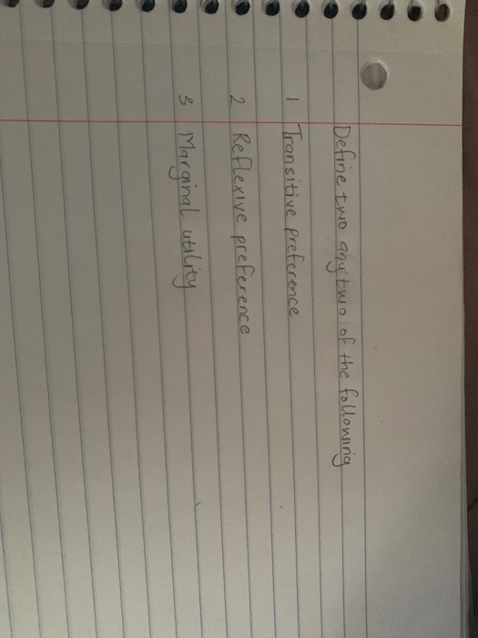 Solved Define two any two of the following 1 Transitive | Chegg.com