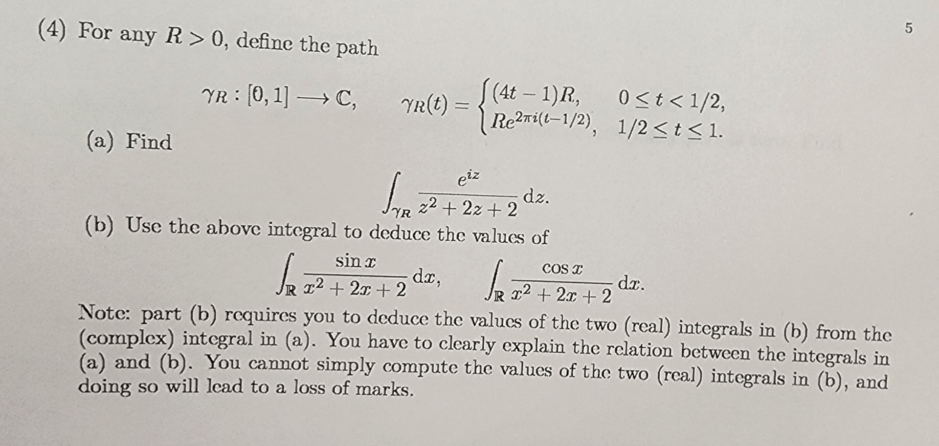 Solved (4) ﻿For any R>0, ﻿define the | Chegg.com