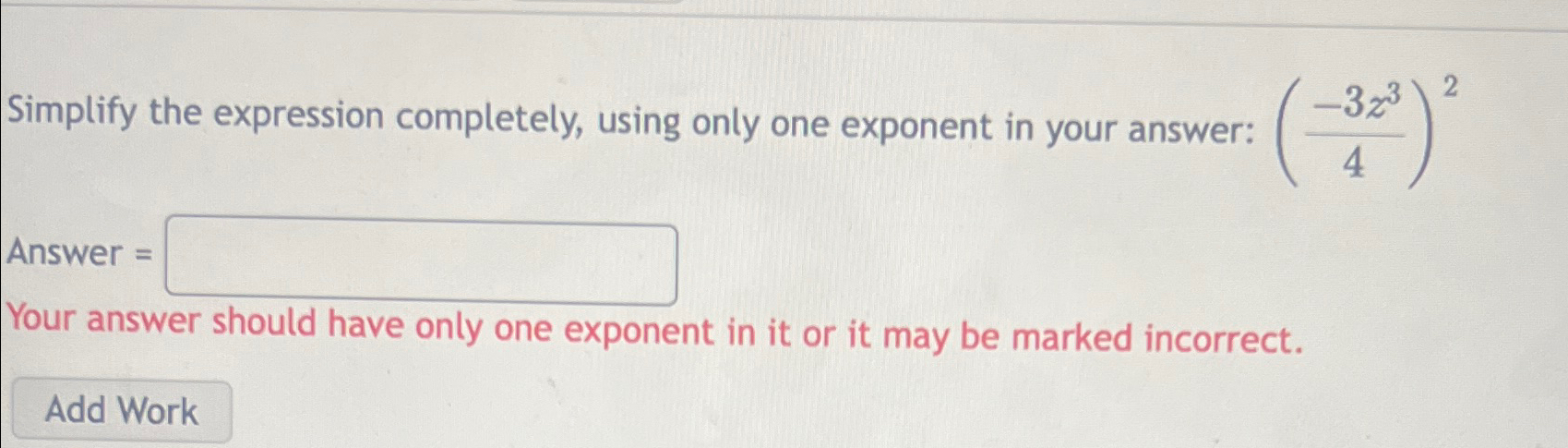 Solved Simplify the expression completely, using only one | Chegg.com