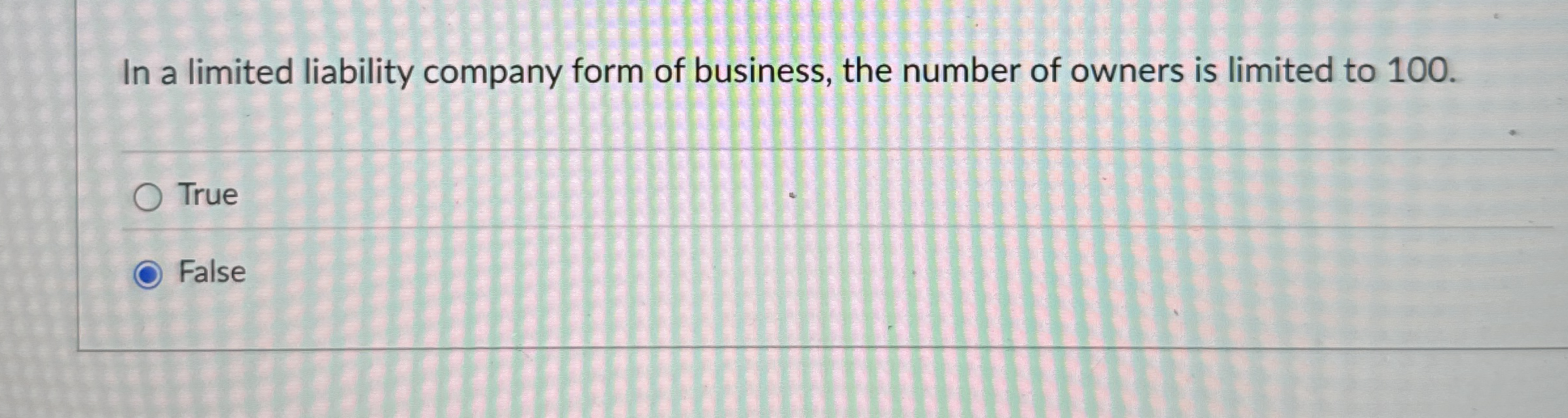 Solved In a limited liability company form of business, the | Chegg.com