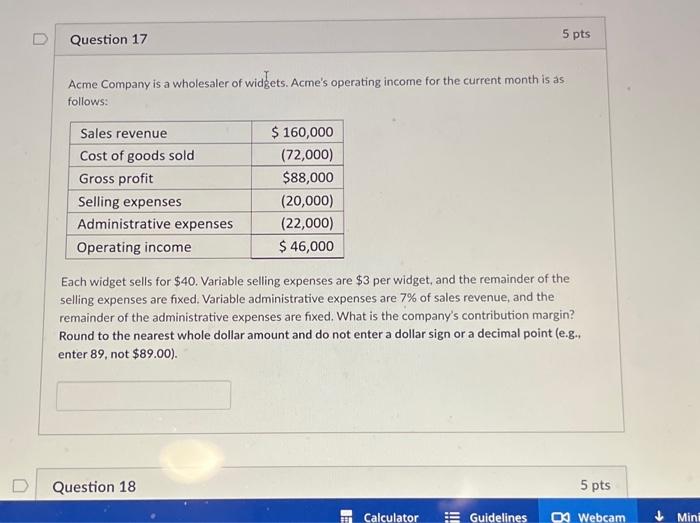 Solved Acme Company is a wholesaler of widgets. Acme's | Chegg.com