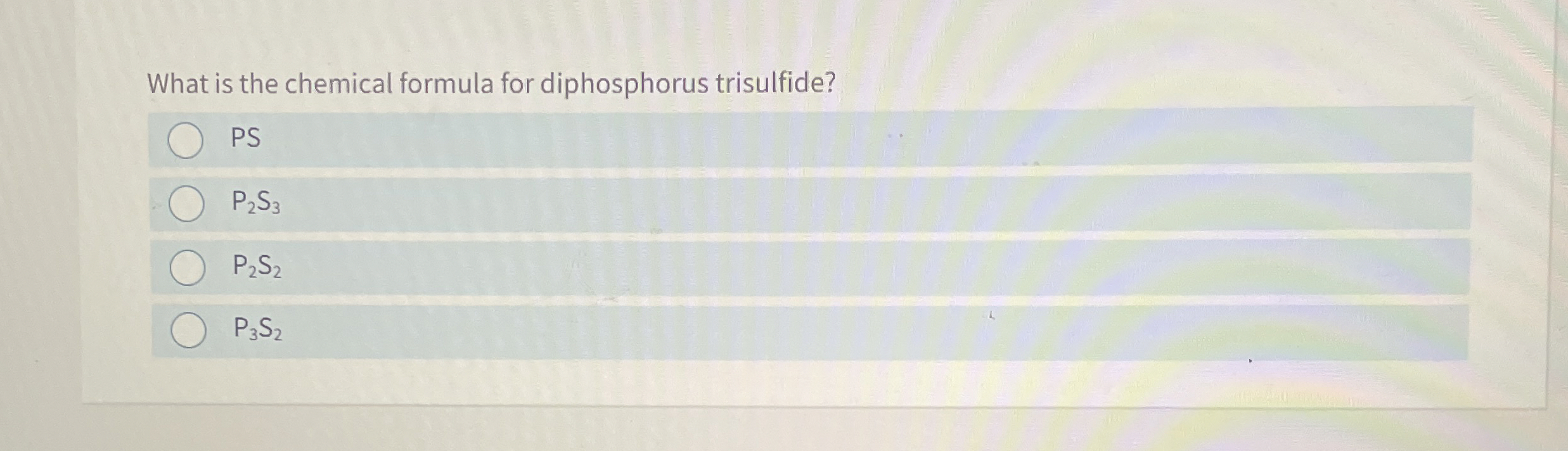 Solved What is the chemical formula for diphosphorus | Chegg.com