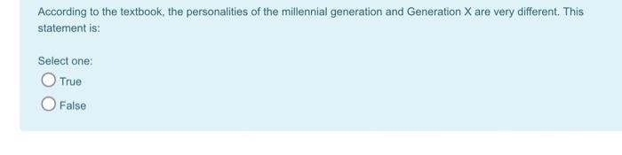Solved According to the textbook, the personalities of the | Chegg.com