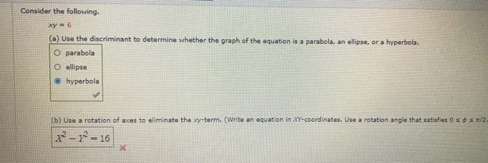 Solved Consider the following. xy - 6 (a) Use the | Chegg.com
